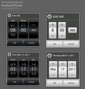 Android Time & Date Picker Free GUI PSD – Lauren Schaefer